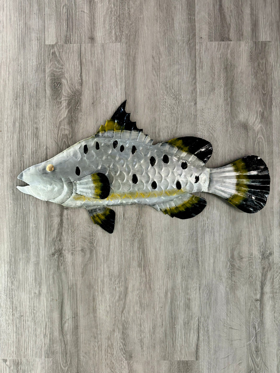 Bream Silver Fish Metal Wall Art 60cm | Unique Metal Art