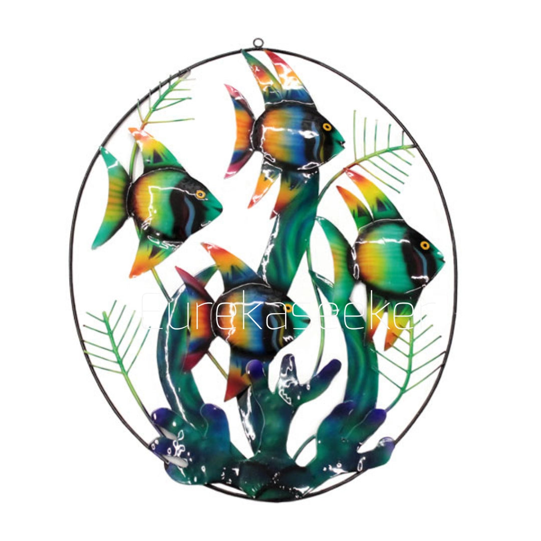 Angel Fish Metal Wall Art 52cm | Long-Lasting Outdoor Décor